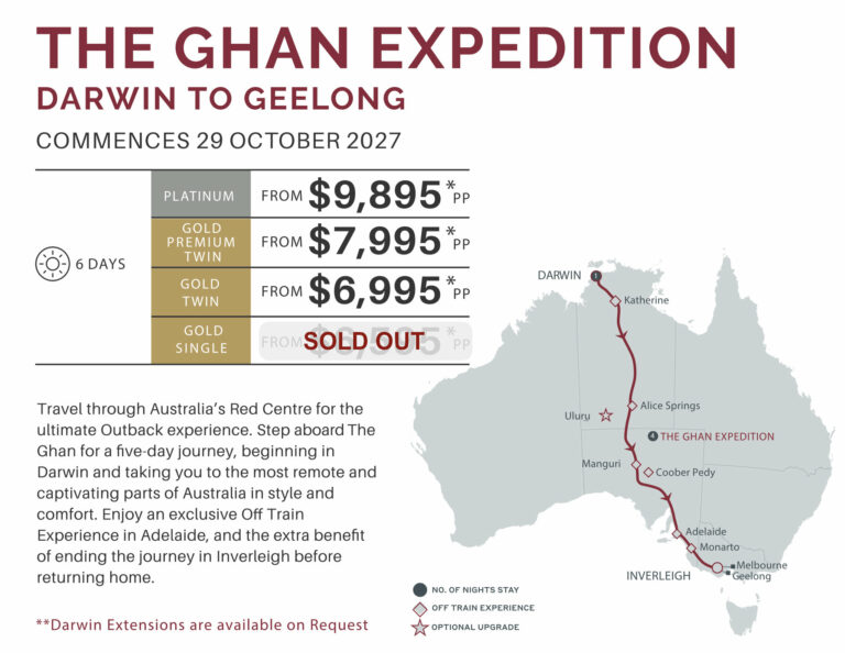 The Ghan - Exclusive Charter - Geelong Travel